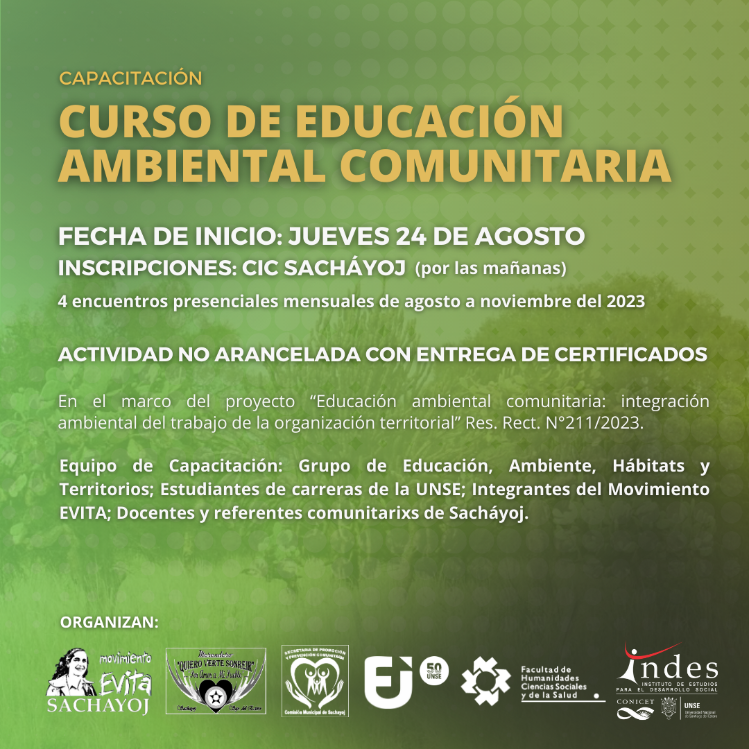 Curso De Educación Ambiental Comunitaria Indes Instituto De