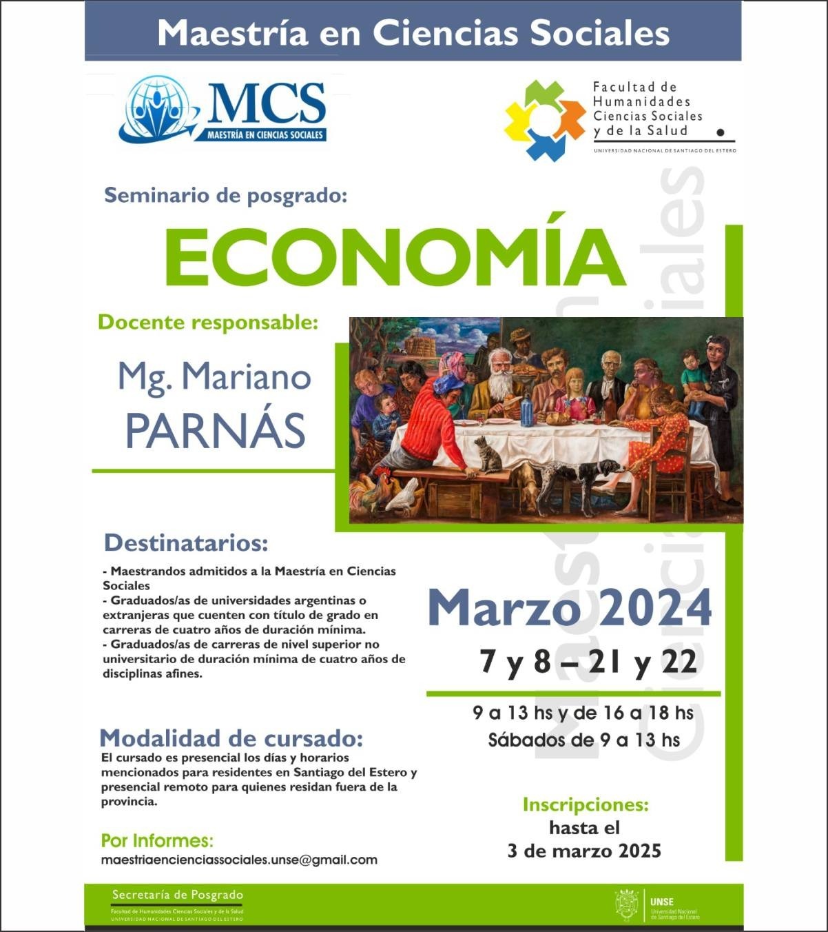 Seminario de Posgrado: Economía – INDES | Instituto de Estudios para el ...